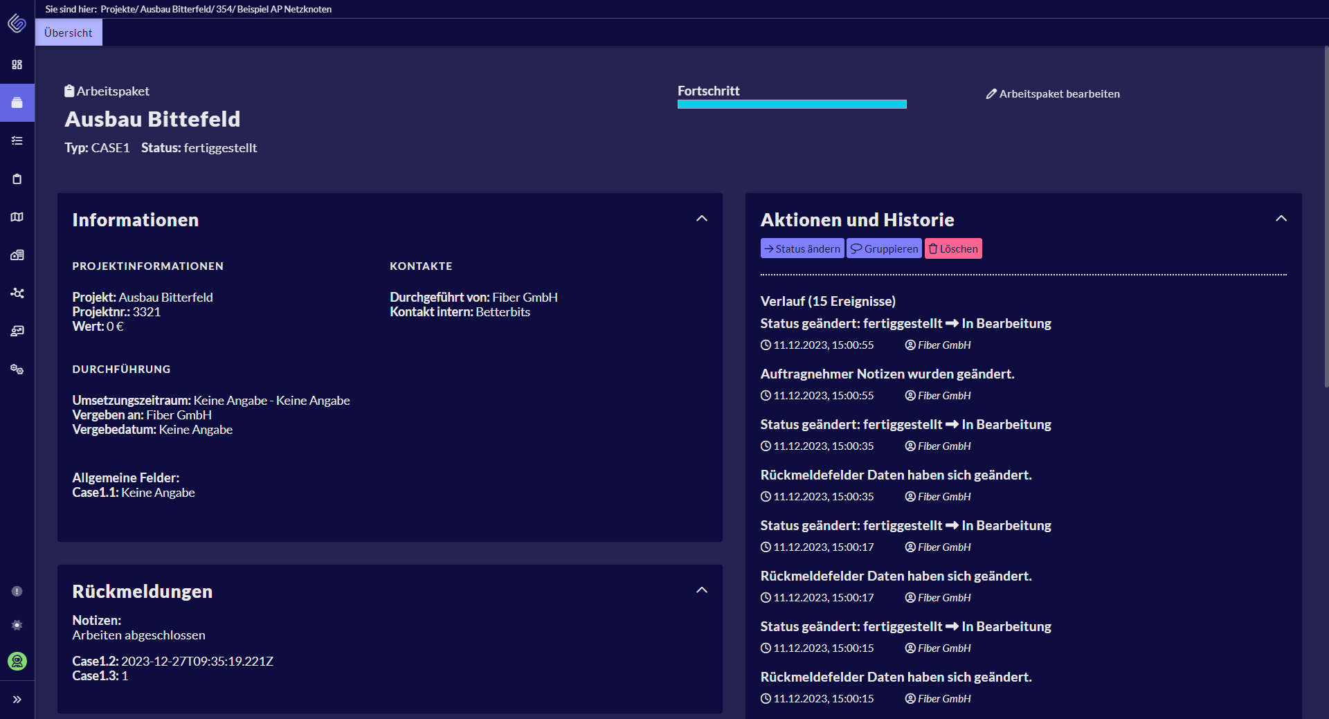 Die FTTx-Bauprojektmanagement-Software | Gridbit